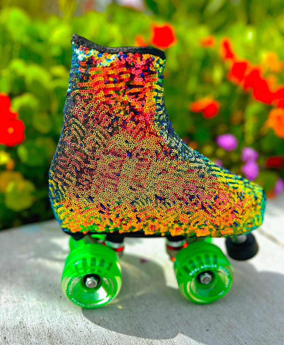 Roller Skate Boot Covers - MULTICOLOR SEQUINS | Pigeon's Roller Skate Shop