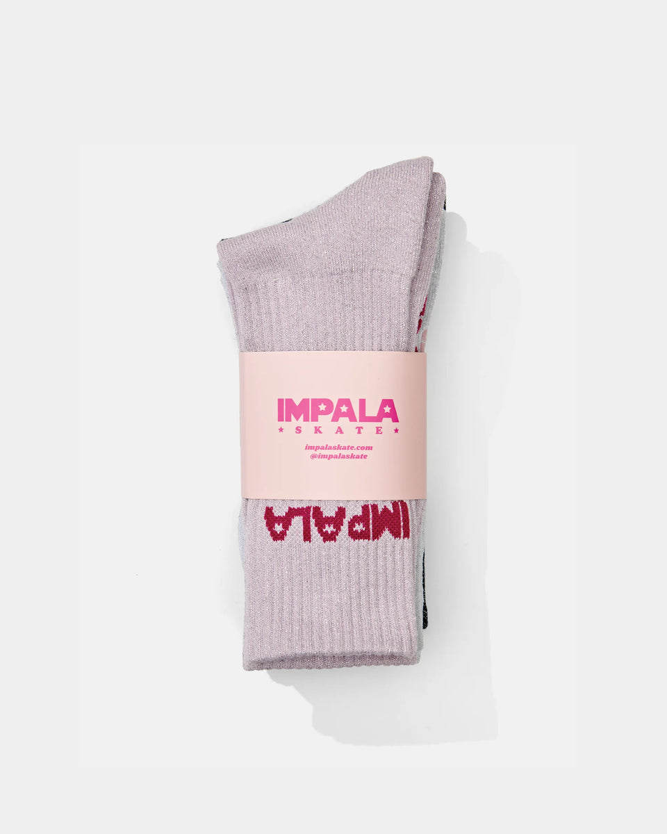 Impala Skate Socks 3pk - SPARKLE | Pigeon's Roller Skate Shop