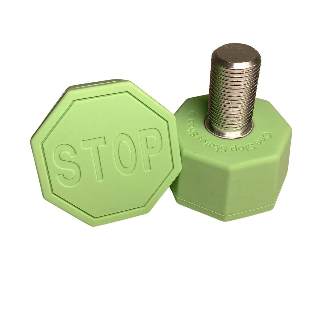 Stop Sign Toe Stops - GREEN | Pigeon's Roller Skate Shop