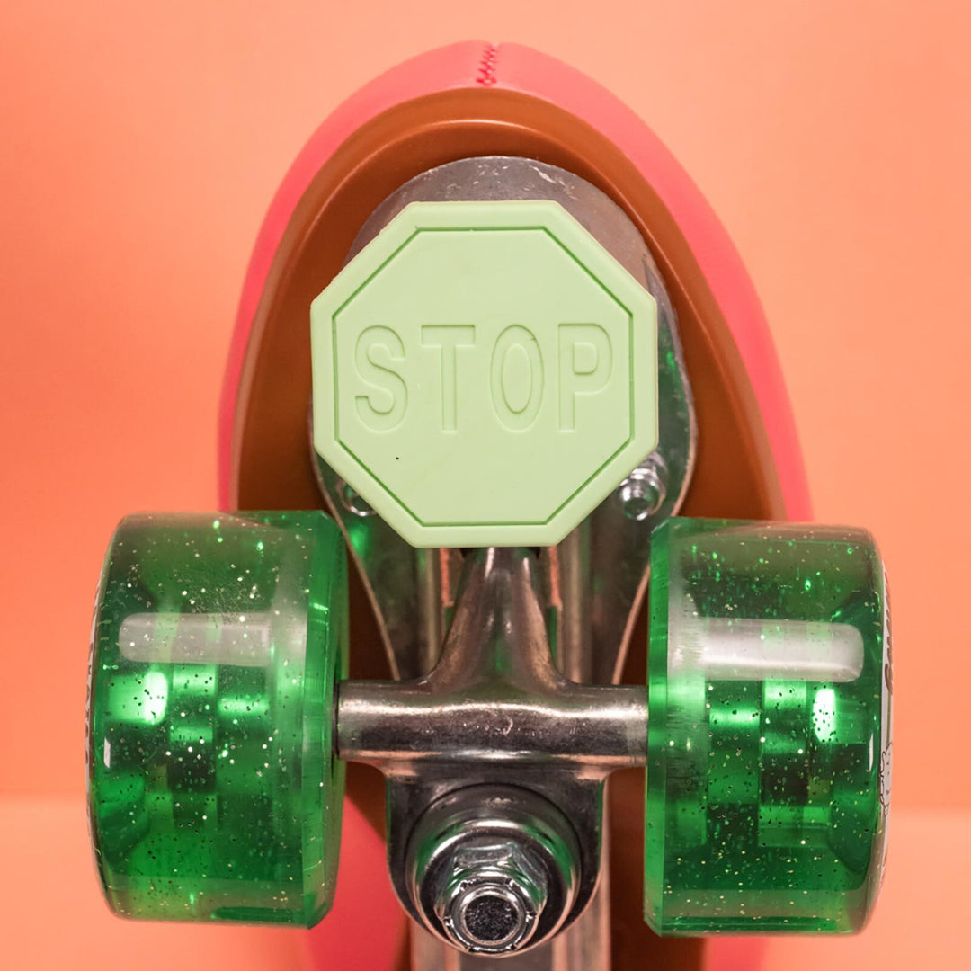 Stop Sign Toe Stops - GREEN | Pigeon's Roller Skate Shop