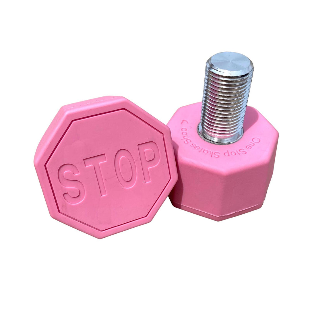 Stop Sign Toe Stops - PINK | Pigeon's Roller Skate Shop