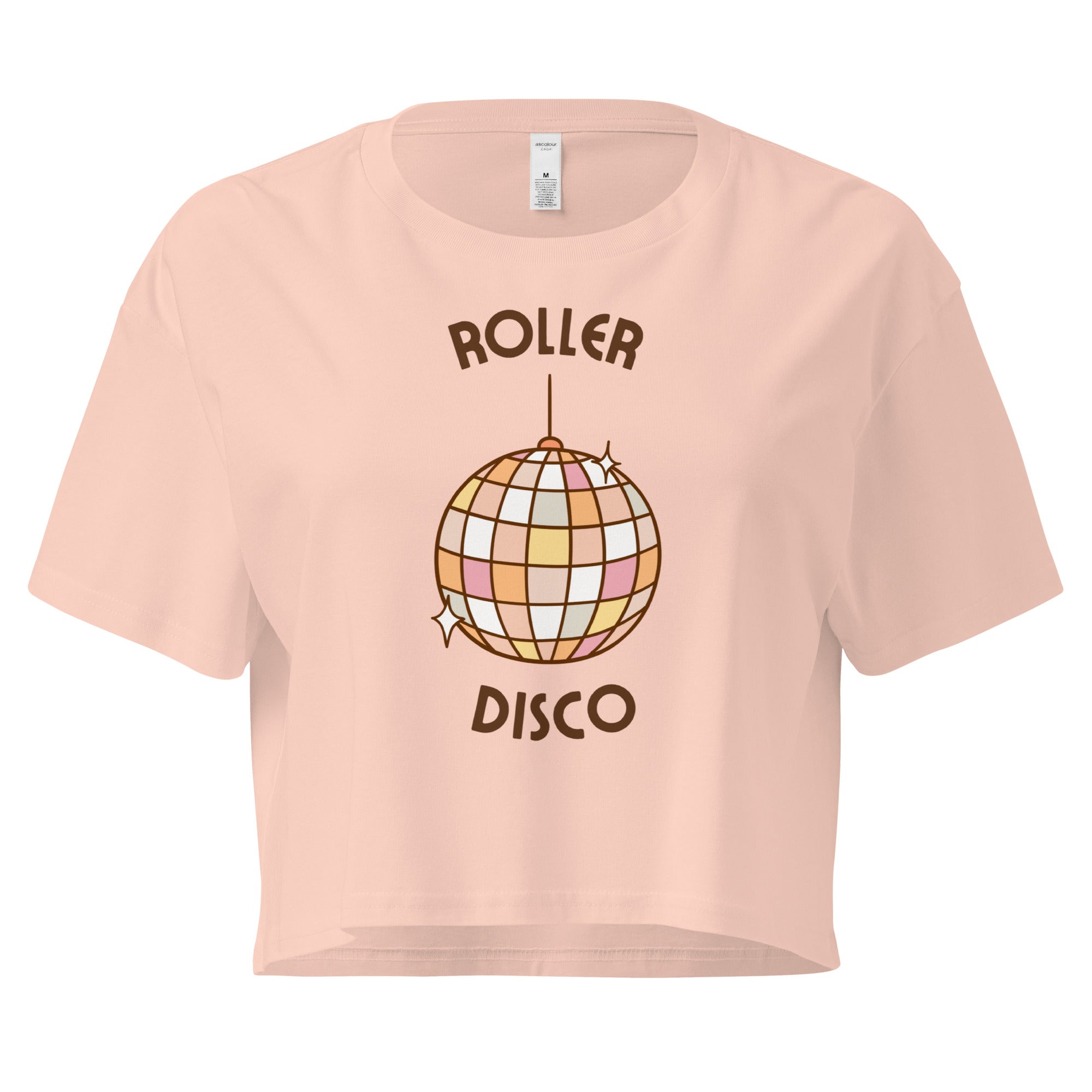 Roller Disco Crop Top - Pale Pink | Pigeon's Roller Skate Shop