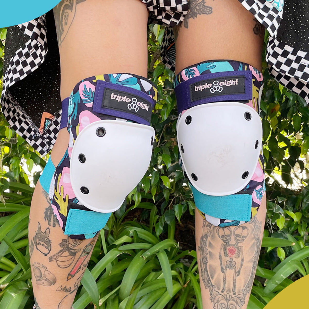 Triple 8 Pad Set - FLORAL | Pigeon's Roller Skate Shop