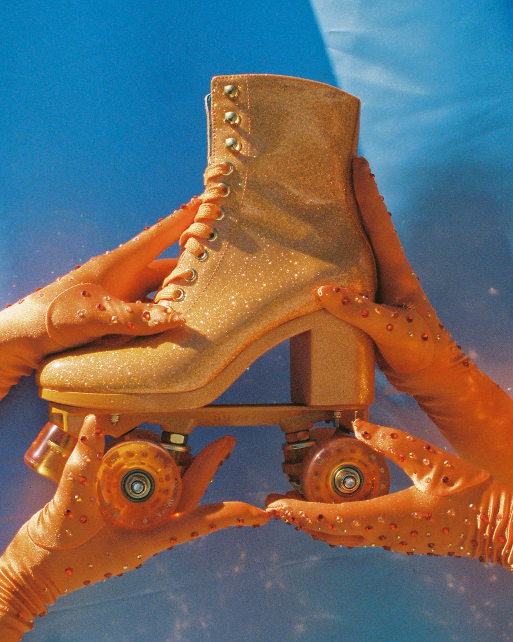 Impala High Heel Roller Skates - MARAWA SPARKLE ORANGE | Pigeon's ...