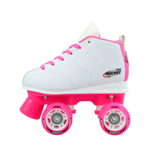 Crazy *Kids* Rocket Skate - PINK & WHITE | Pigeon's Roller Skate Shop